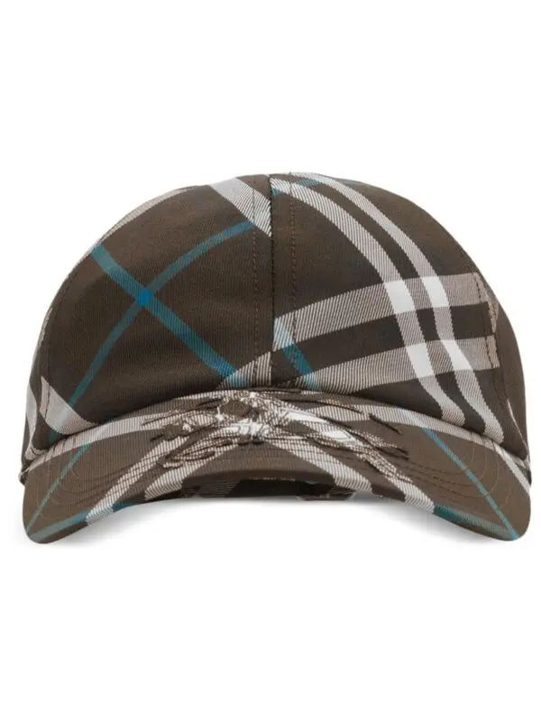 Burberry Checked Baseball Cap - Brown
