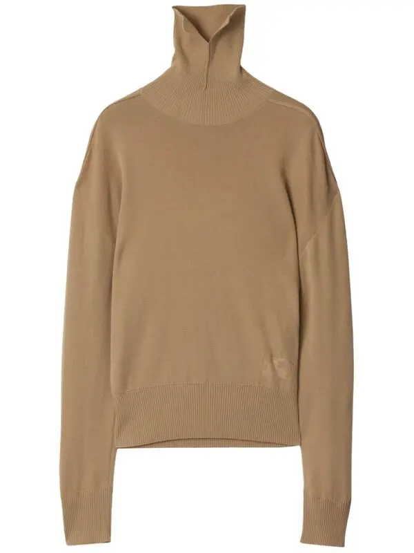 Burberry High-neck Wool Jumper - Brown