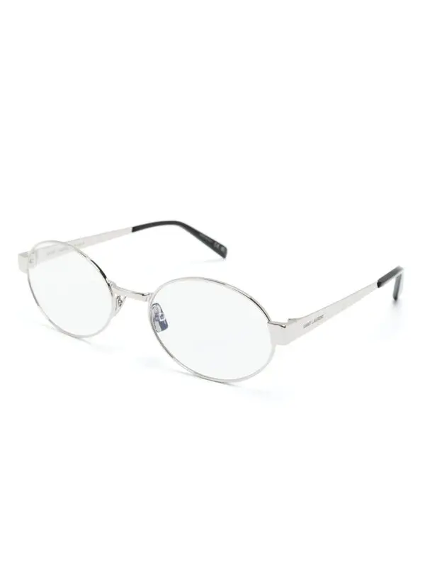 Saint Laurent Logo-engraved Oval-frame Glasses