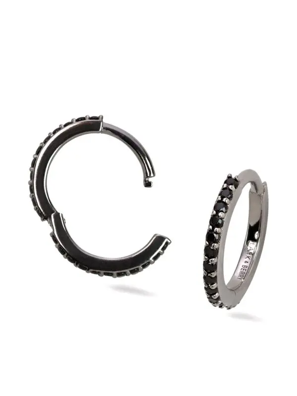 LARK & BERRY 14kt White Gold Modernist Black Spinel Earring