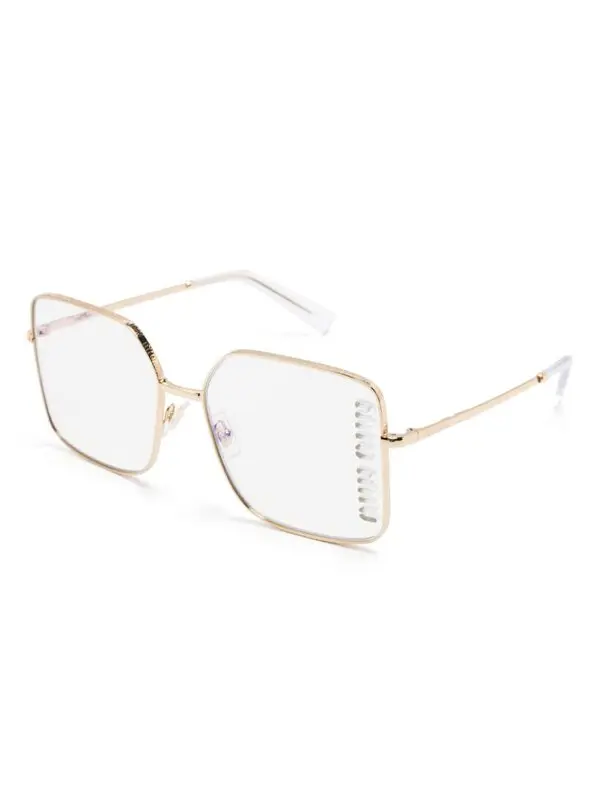 Miu Miu Logo-engraved Square-frame Glasses