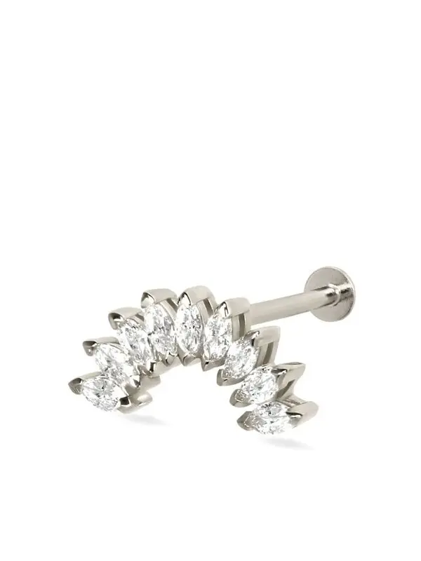 LARK & BERRY 14kt White Gold Diamond Stud Earring - Silver