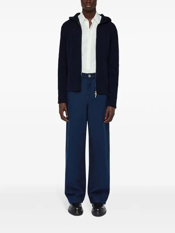 FERRAGAMO Hooded Virgin Wool Cardigan