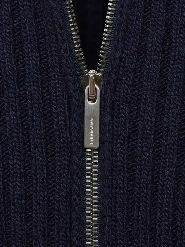 FERRAGAMO Hooded Virgin Wool Cardigan