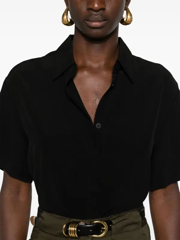 Matteau Short-sleeve Silk Shirt - Black
