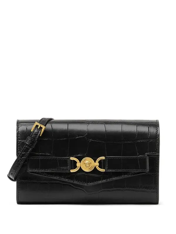 Versace Medusa '95 Croc-effect Cross Body Bag - Black