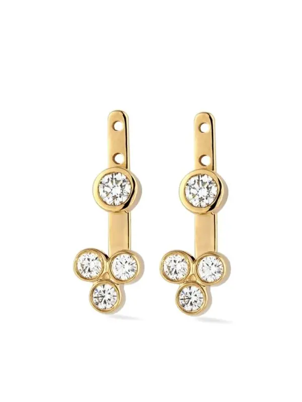 LARK & BERRY 14kt Yellow Diamond Trinity Earrings - Gold