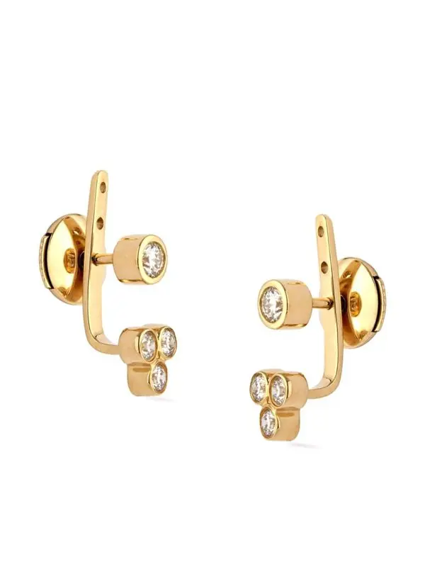 LARK & BERRY 14kt Yellow Diamond Trinity Earrings - Gold