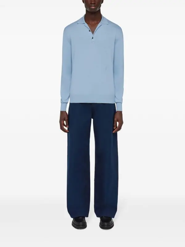 FERRAGAMO Logo-embroidered Polo Shirt - Blue