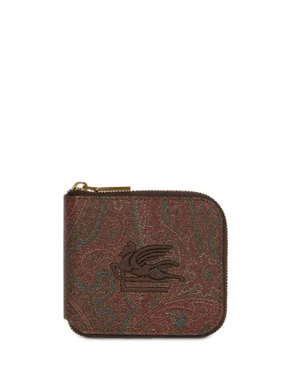Etro Paisley-print Jacquard Wallet - Brown