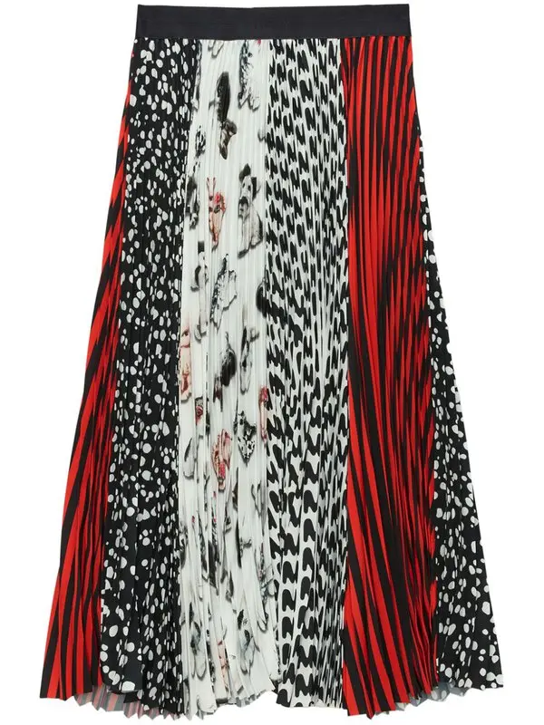MSGM Patchwork-print Ankle-length Skirt