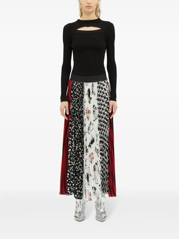 MSGM Patchwork-print Ankle-length Skirt
