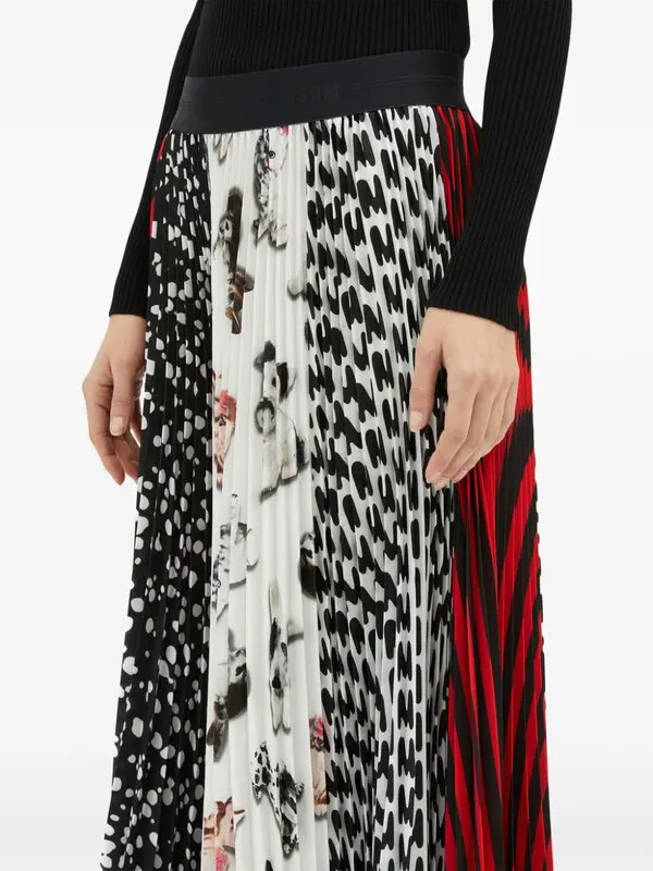 MSGM Patchwork-print Ankle-length Skirt