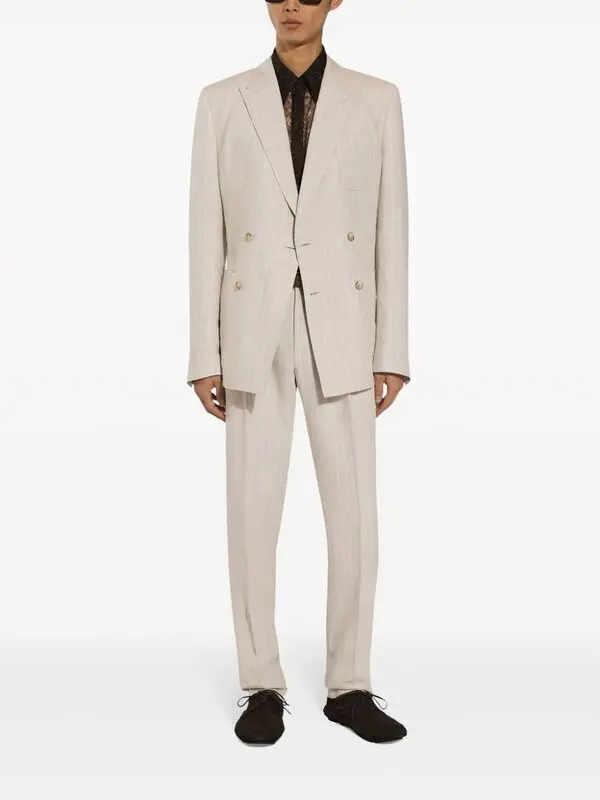 Dolce & Gabbana Tailored Linen Trousers - Neutrals