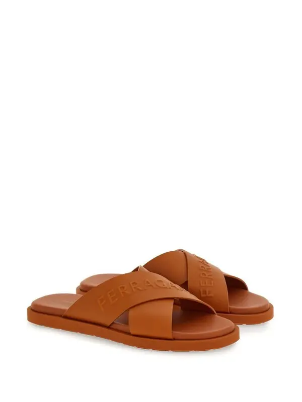 FERRAGAMO Leather Crossover Sandals