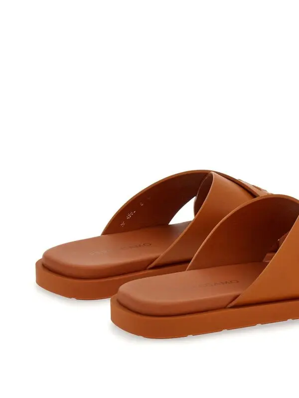 FERRAGAMO Leather Crossover Sandals