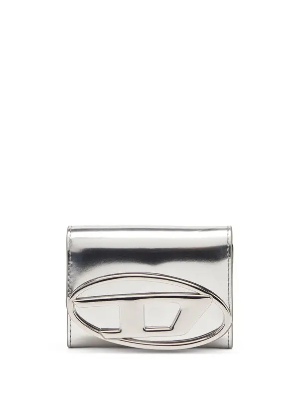 DIESEL® 1dr Metallic-effect Cardholder - Silver