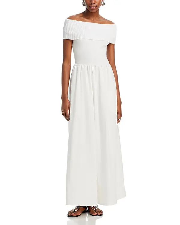 Line & Dot Providence Off-The-Shoulder Dress In Ivory - 76% Off |  Editorialist