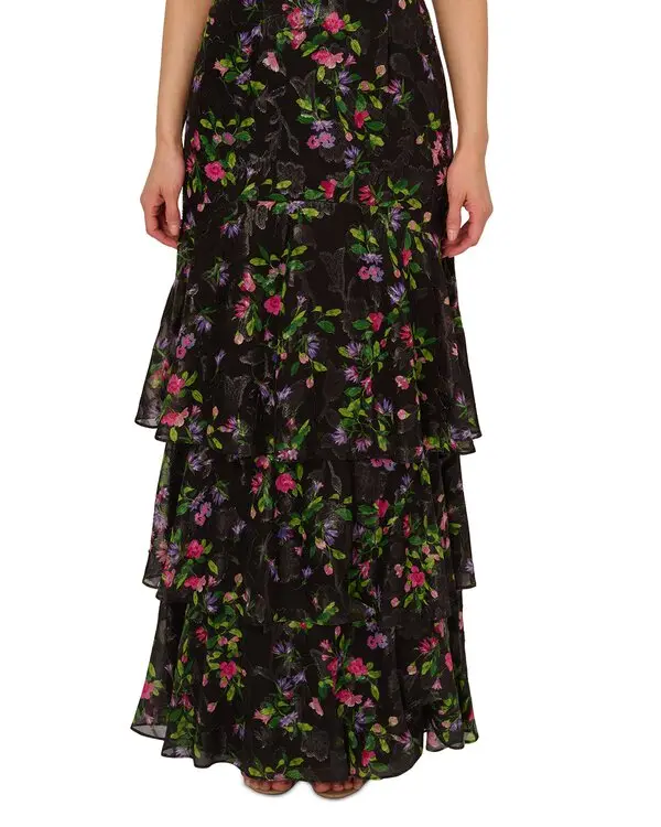 Adrianna Papell Tiered Chiffon Gown