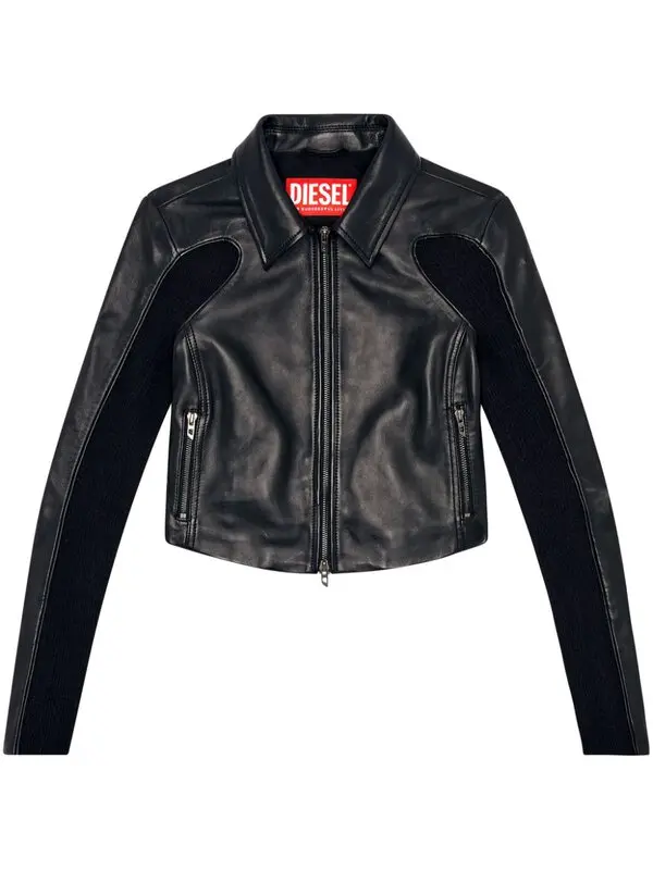 DIESEL Panelled Leather Jacket
