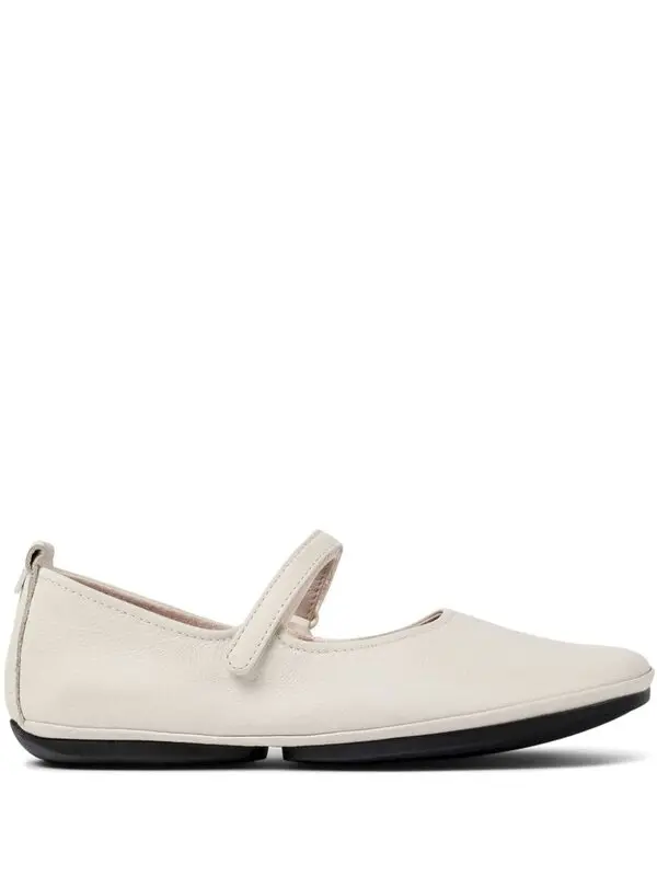 Camper Right Nina Leather Ballerinas - Neutrals