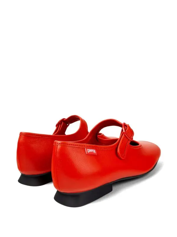Camper Casi Myra Leather Ballerina Shoes - Red
