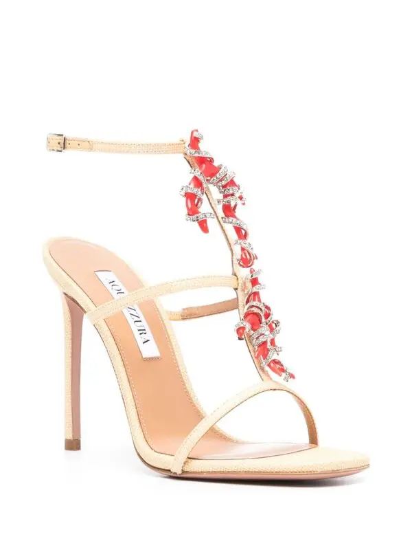 AQUAZZURA Capri Crush 105mm Raffia Sandals