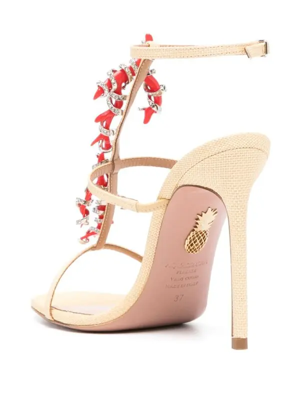 AQUAZZURA Capri Crush 105mm Raffia Sandals