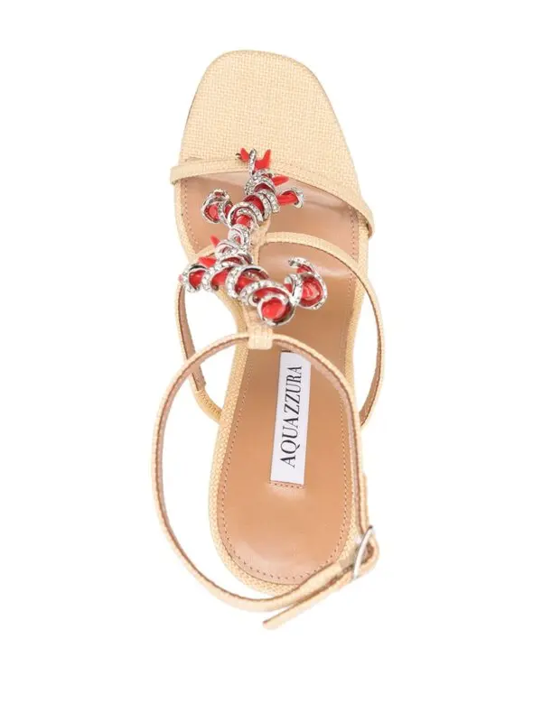AQUAZZURA Capri Crush 105mm Raffia Sandals