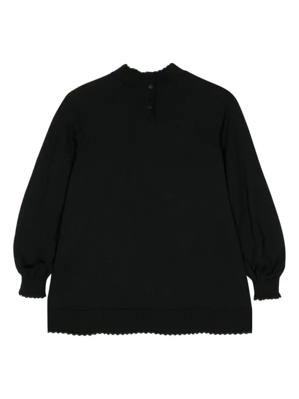 Shiatzy Chen Floral-embroidered Jumper - Black
