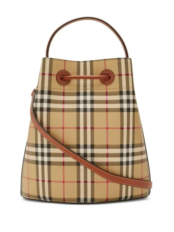 Burberry Small Tb Leather Bucket Bag - Neutrals