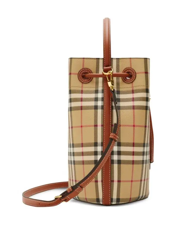 Burberry Small Tb Leather Bucket Bag - Neutrals