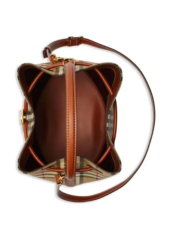 Burberry Small Tb Leather Bucket Bag - Neutrals