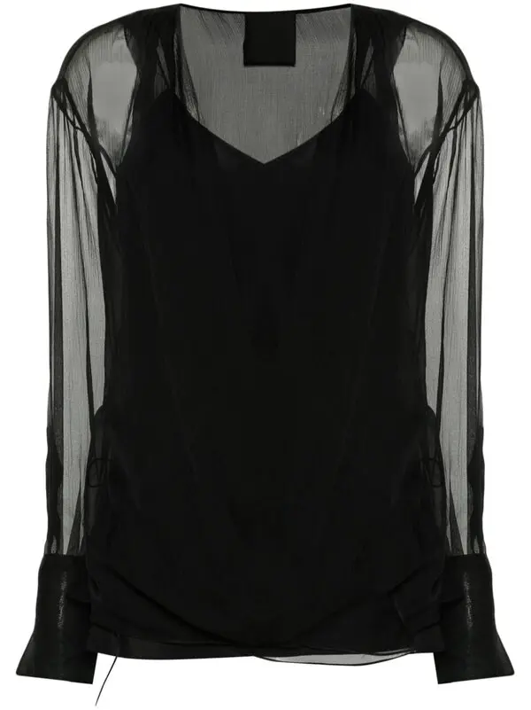 Givenchy Long-sleeve Wrap Blouse