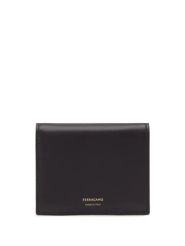 FERRAGAMO Logo-stamp Leather Wallet - Black