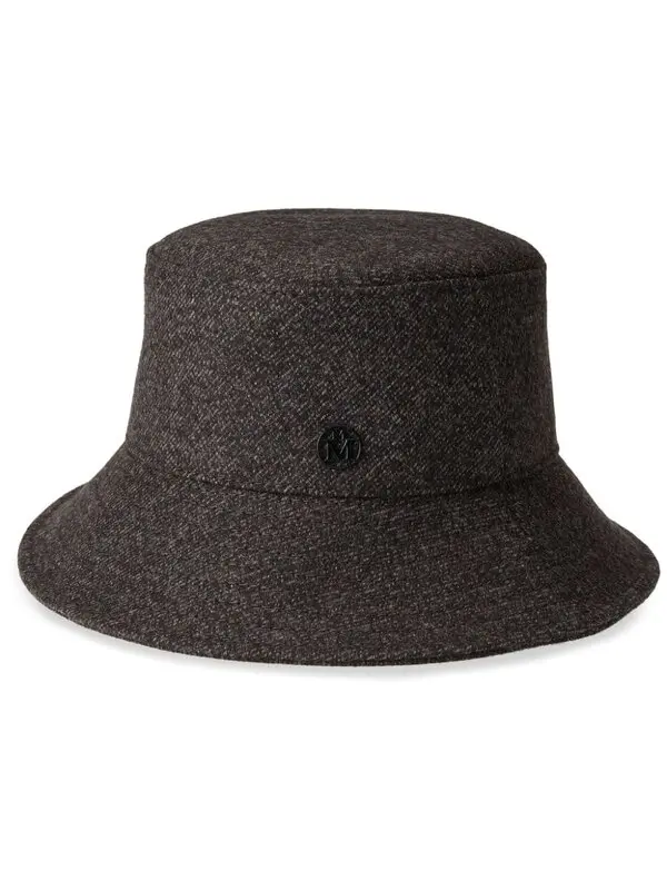 MAISON MICHEL Angele Appliqué-logo Bucket Hat - Brown