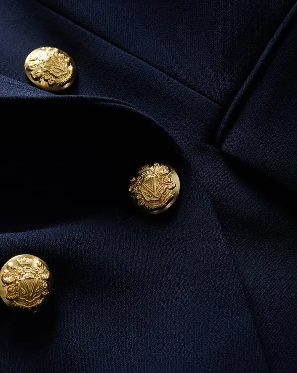 Veronica Beard Miller Dickey Jacket Navy Silver - Navy/gold
