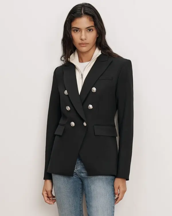 Veronica Beard Miller Dickey Jacket Black Gold - Black/silver