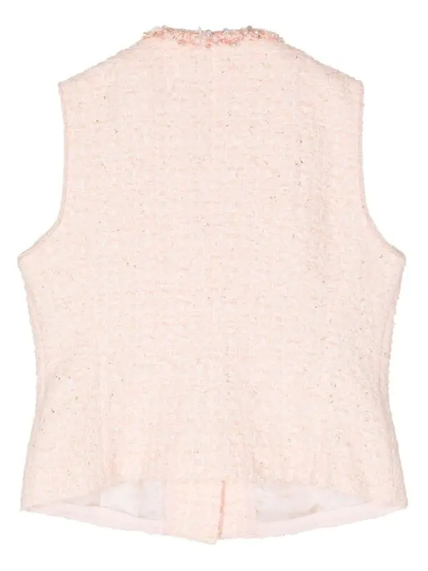 Shiatzy Chen Beaded-trim Tweed Vest