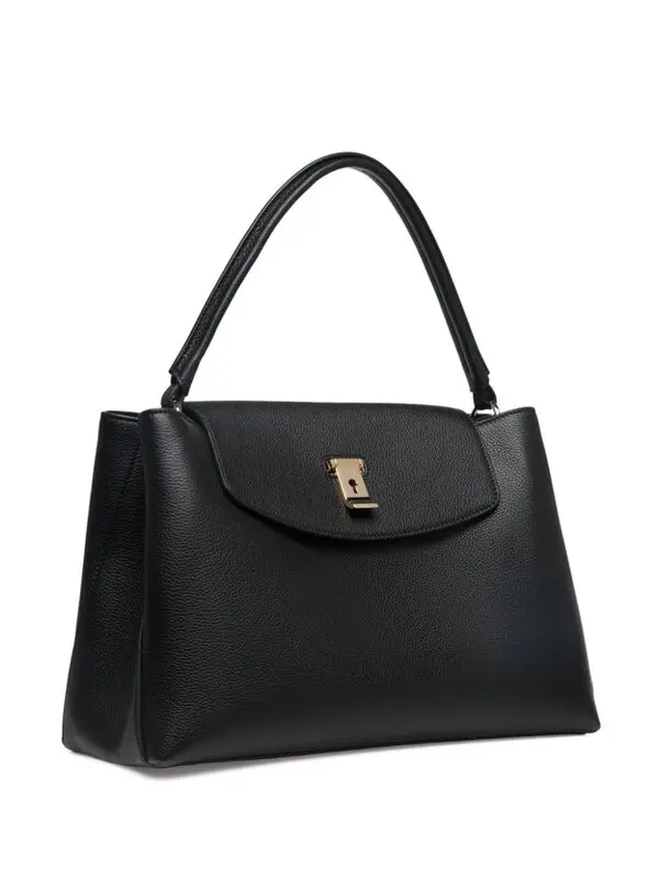 Bally Lock Me Leather Tote - Black