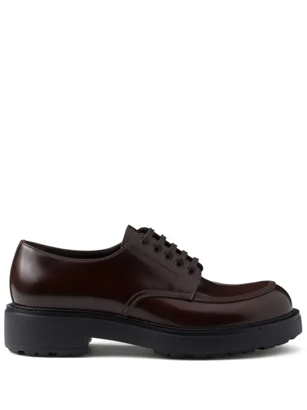Prada Brushed Leather Derby Shoes