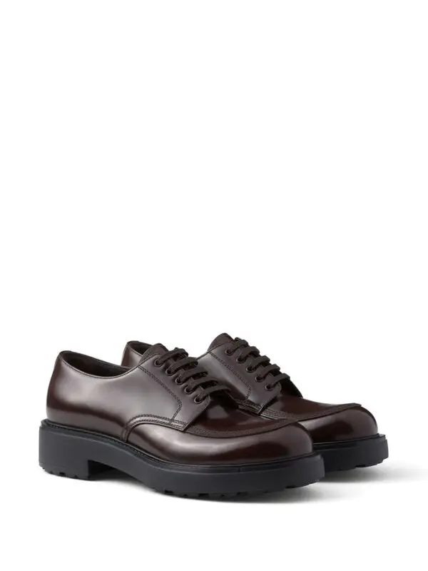 Prada Brushed Leather Derby Shoes