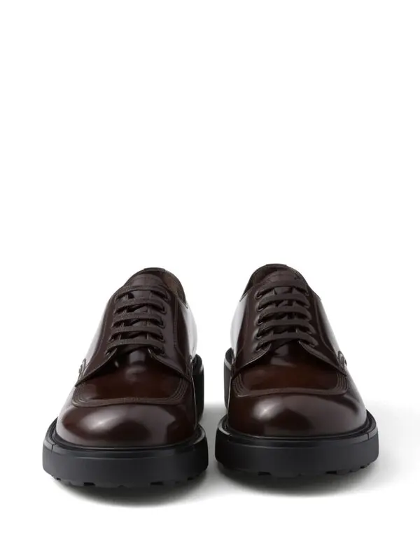 Prada Brushed Leather Derby Shoes