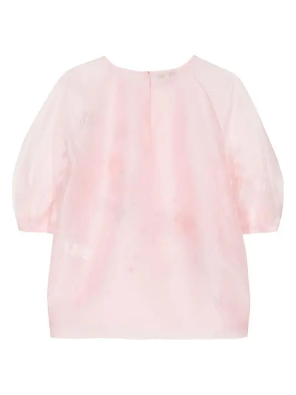 Shiatzy Chen Floral-print Organza Blouse - Pink