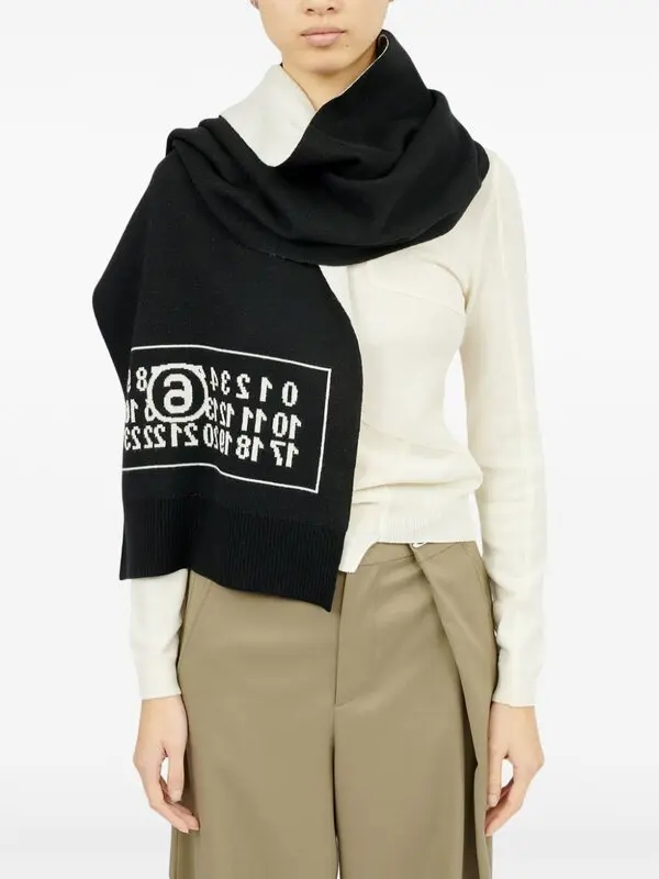MAISON MARGIELA Logo-print Wool-blend Scarf