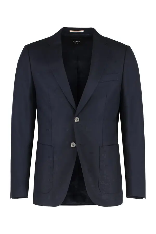 BOSS Single-breasted Two-button Jacket - Blue