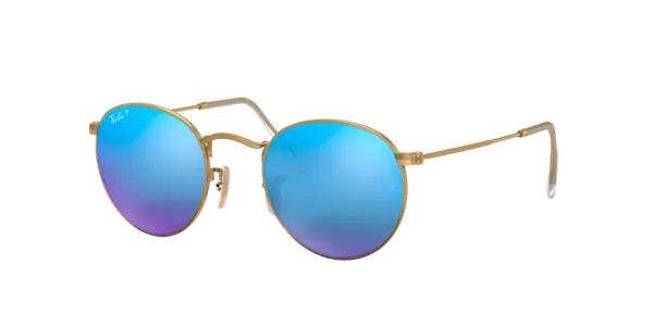 Ray-ban Round Flash Lenses Sunglasses - Blue Polarized