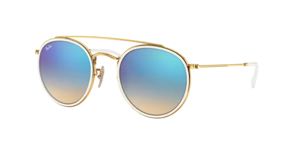 Ray-ban Round Double Bridge Sunglasses - Blue Flash