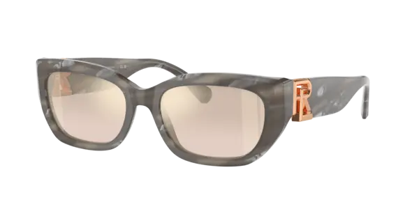Ralph Lauren Oystershell Black Sunglasses - Brown Gradient Mirror Gold
