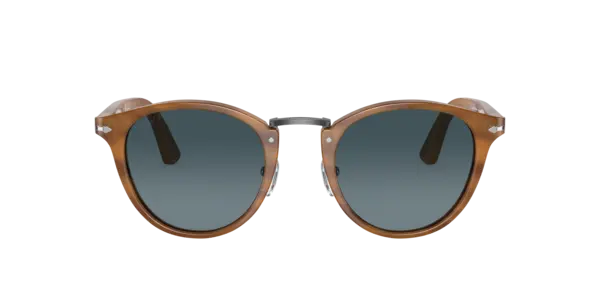 Persol Striped Brown Frame Sunglasses - Blue